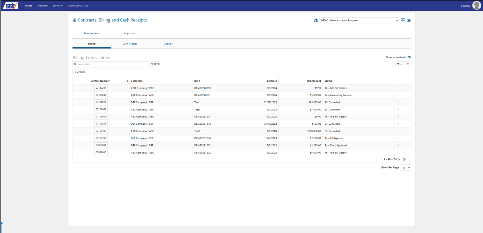 Approving AR Billing