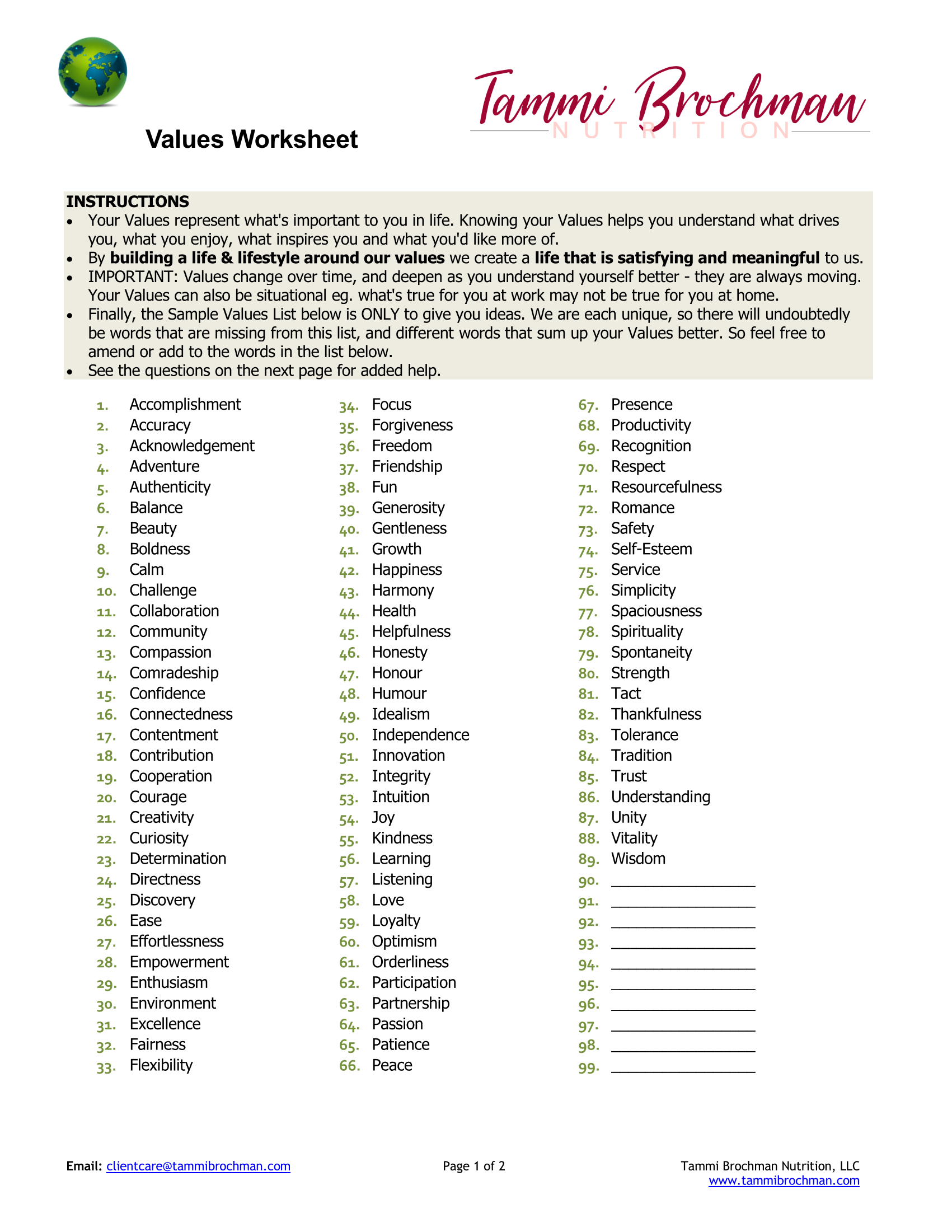 © Tammi Brochman Nutrition, LLC