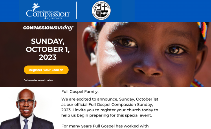 Full Gospel Baptist Fellowship National Compassion Sunday
