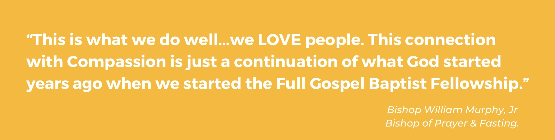 Full Gospel Baptist Fellowship National Compassion Sunday