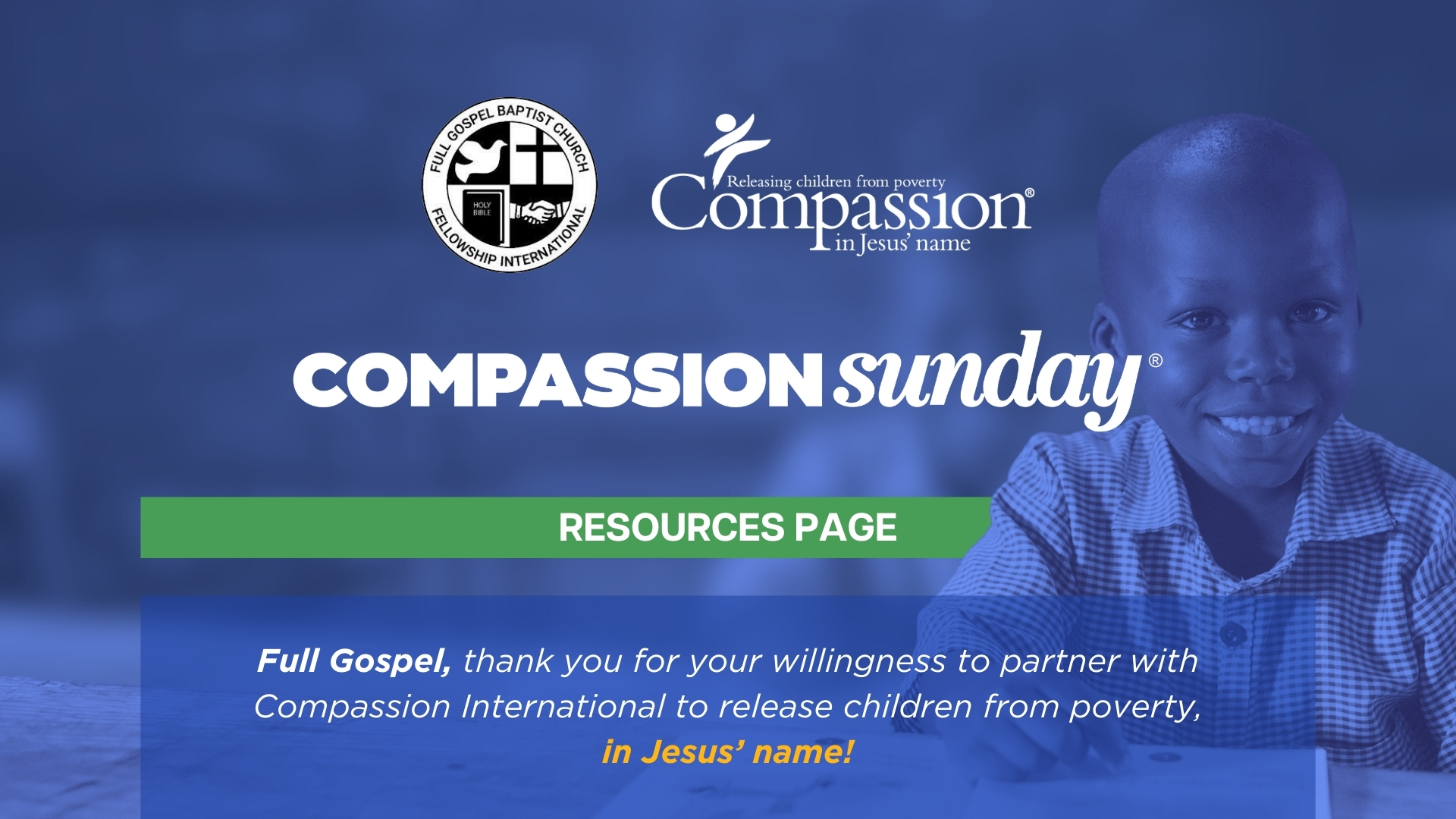 Compassion Sunday Resources Page - Full Gospel
