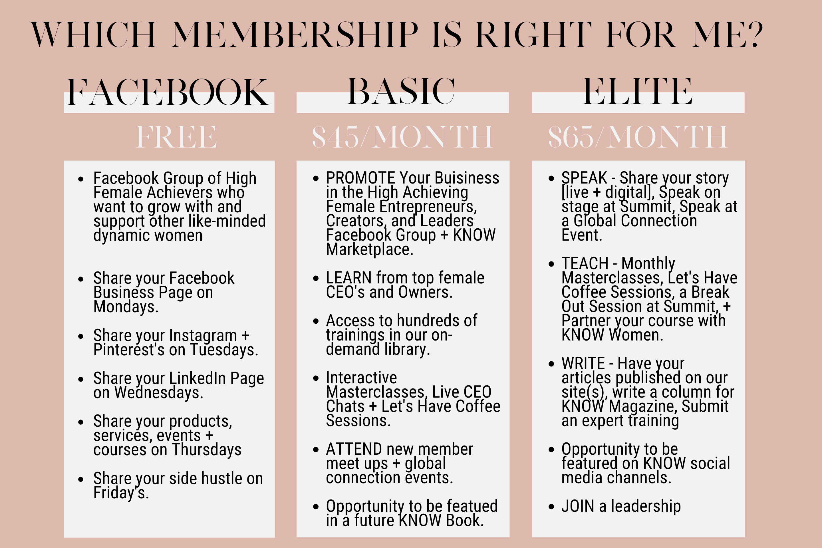 KNOW Women Facebook Group Rules