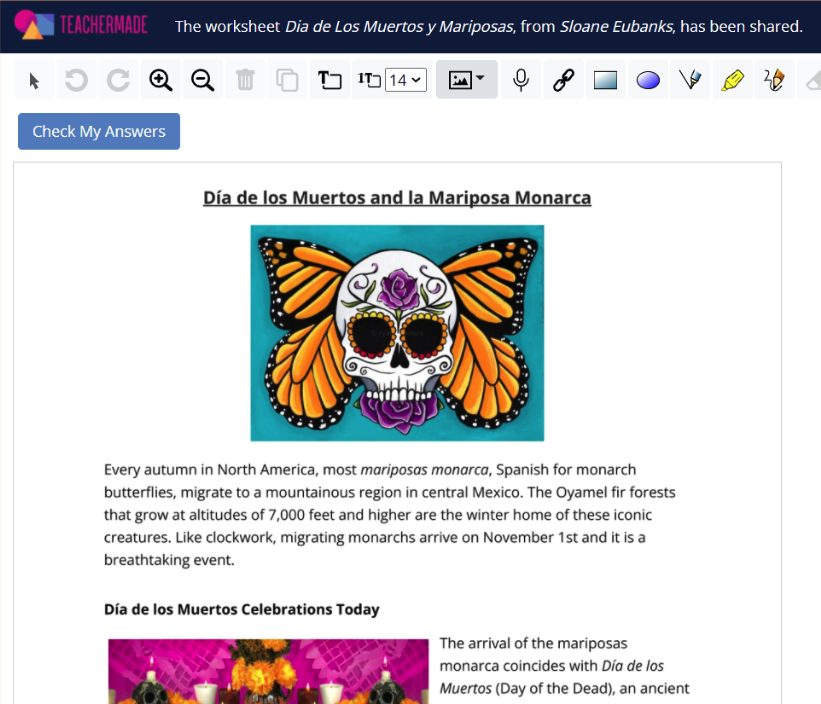 Free Día de los Muertos Activity - High School Level