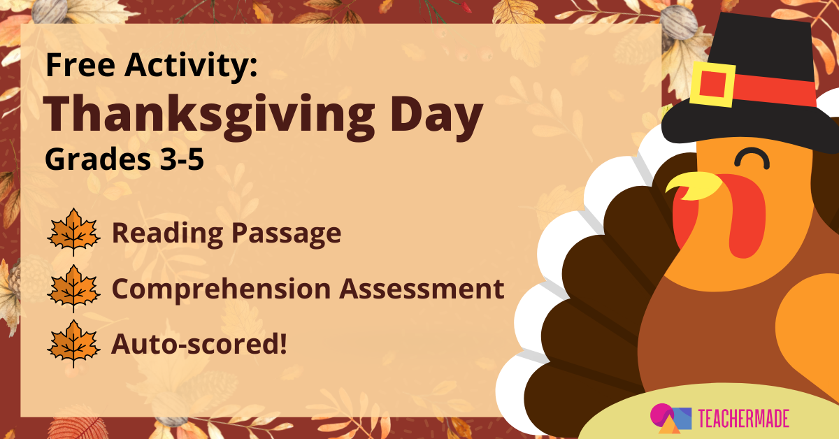 Free Thanksgiving Day Activity - Elementary Level