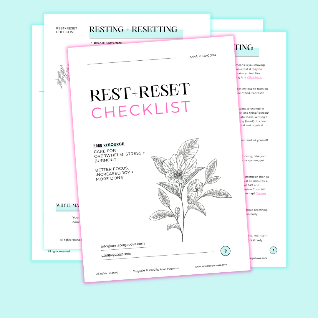 Rest and Reset FREE Checklist