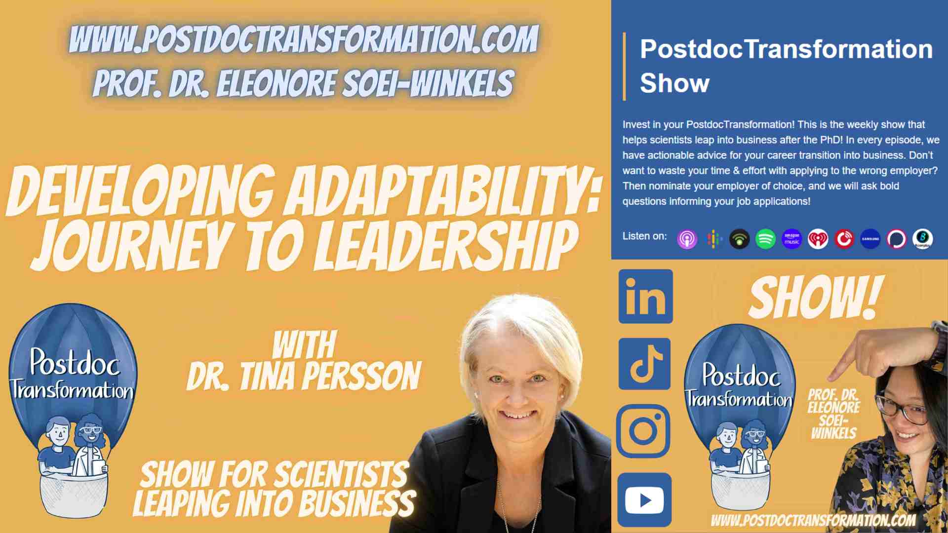 Developing adaptability: Journey to Leadership with Dr. Tina Persson ...