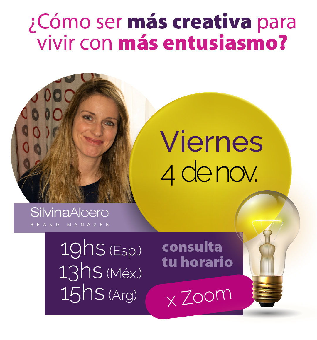 ¿Cómo ser más creativa para vivir con más #entusiasmo? Webinar gratuito