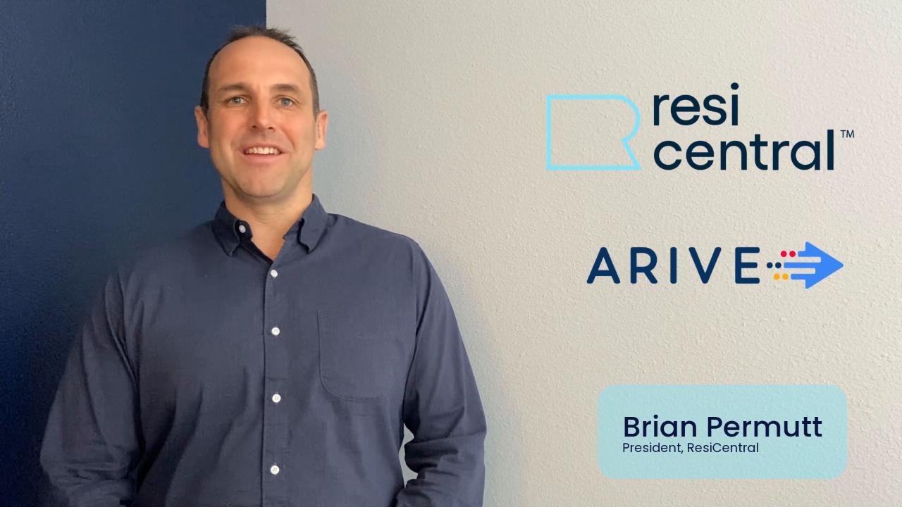 ResiCentral & Arive Partnership | Speed with a Smile Meets Innovative ...