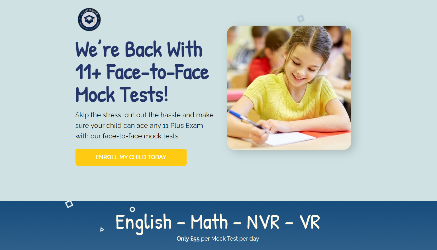 11+ Face-to-Face Mock Tests by JS Tutoring